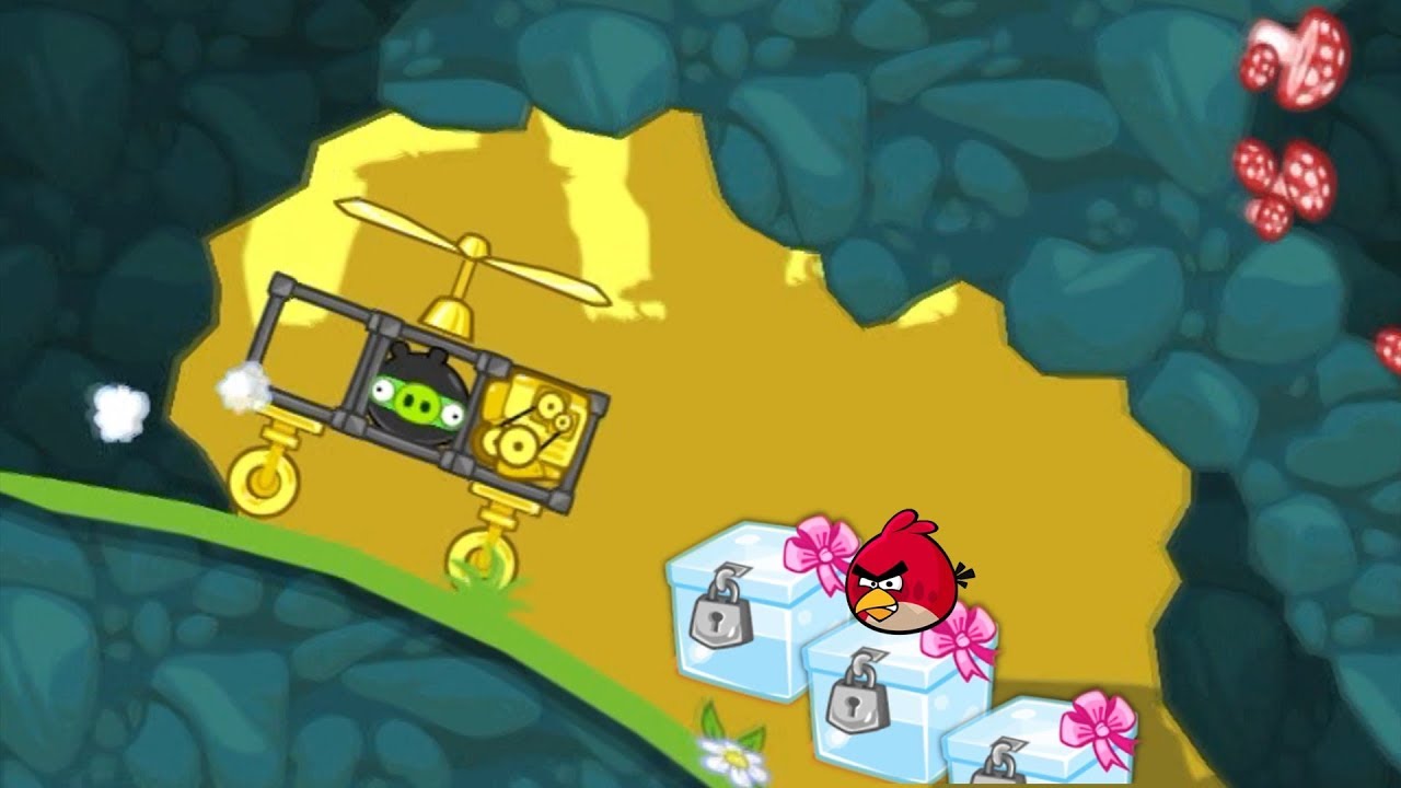 Bad Piggies - NINJA PIG FOOLING ANGRY BIRDS AFTER TAKING CRATE!! - YouTube
