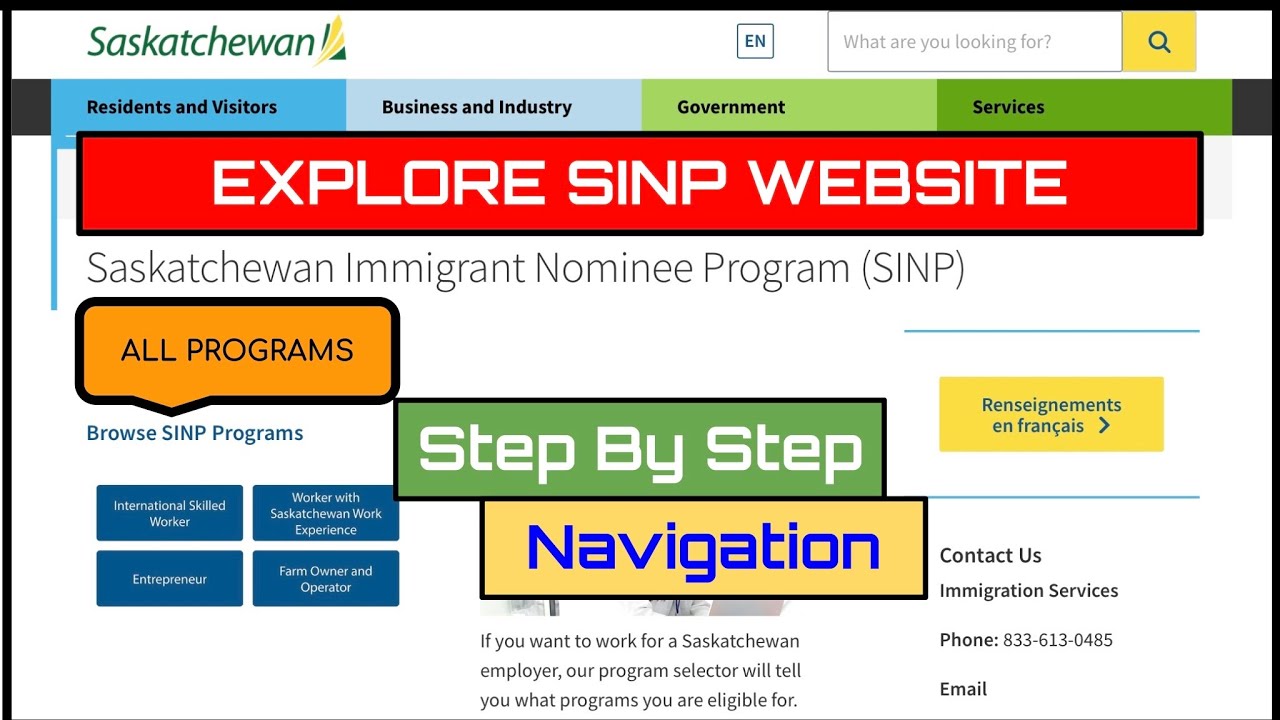 SINP Website Navigation Guide: Navigating Saskatchewan Immigrant ...