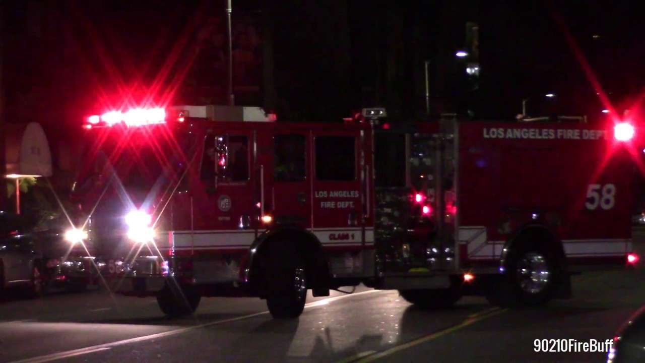 LAFD Engine 58 Responding - YouTube