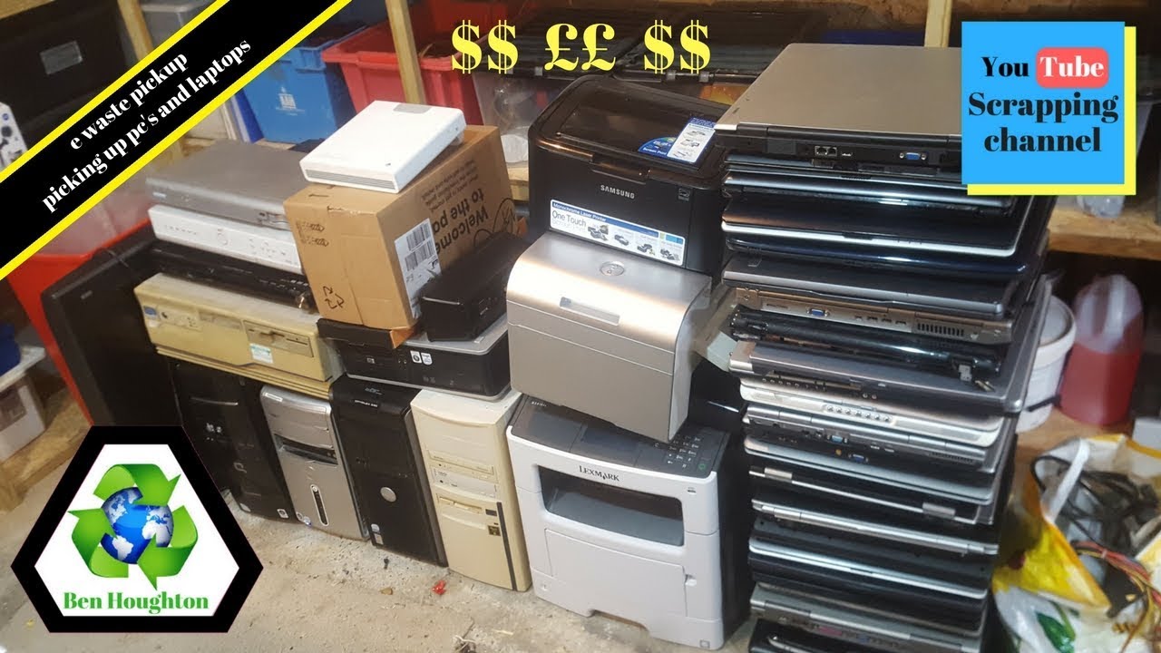♻️ Ewaste pick up vlog, picking up pc's and laptops, scrapping in ...