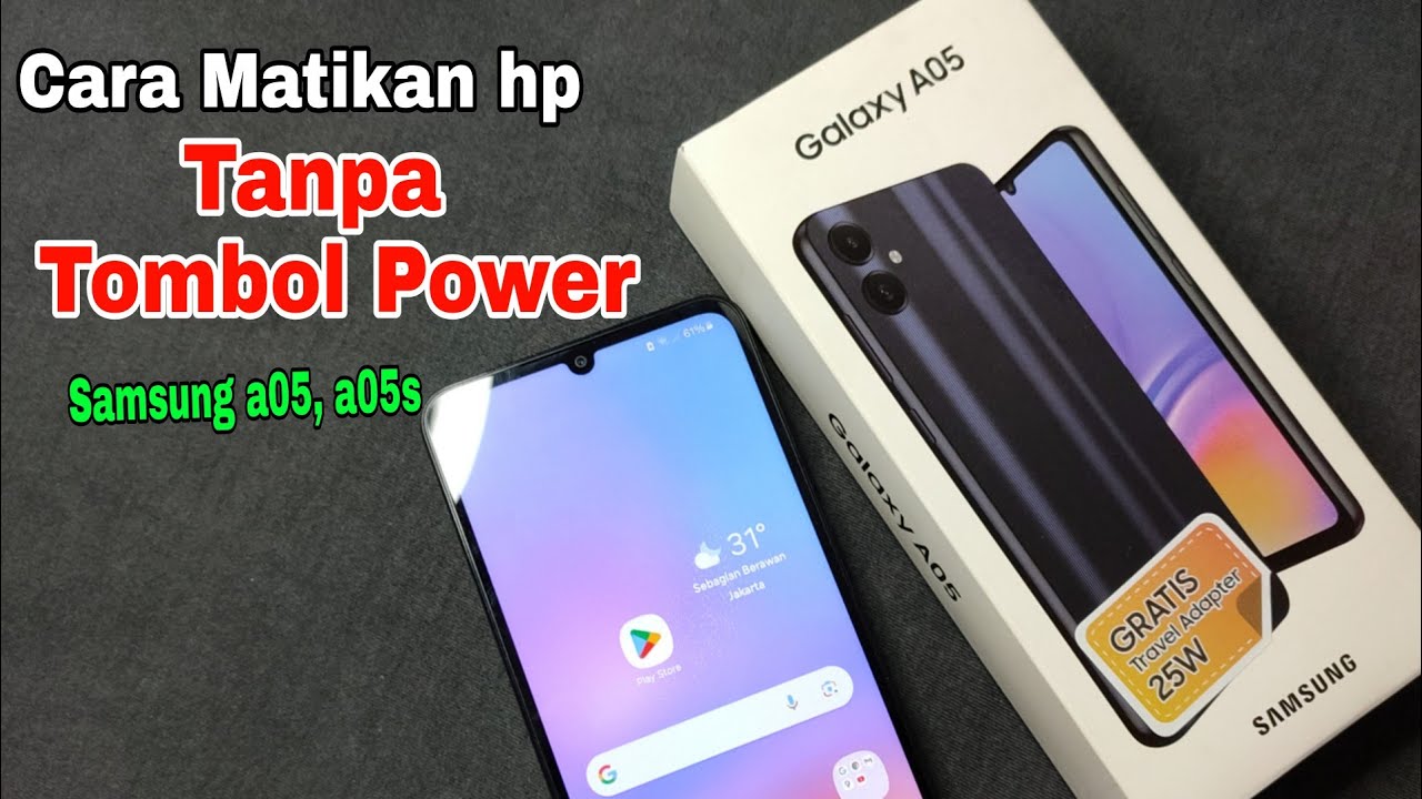 Cara matikan hp dan kunci layar tanpa tombol power di hp Samsung a05 ...