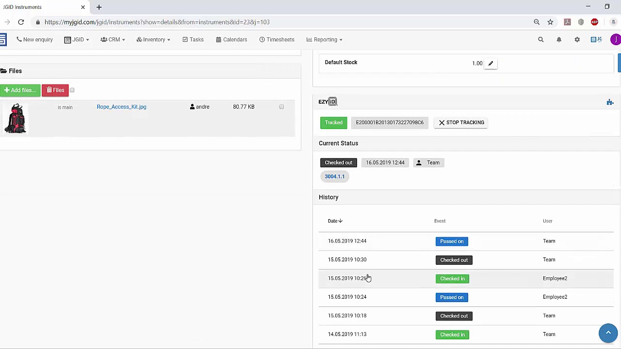 Equipment tracking in JGID - Just Get It Done! using EZYiD RFID Readers ...