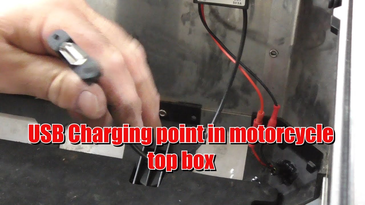 USB charging point in motorcycle Top box - YouTube