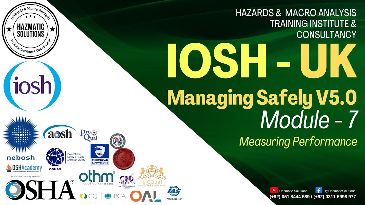 IOSH Managing Safely V5.0 - Module 7 - Measuring performance - YouTube
