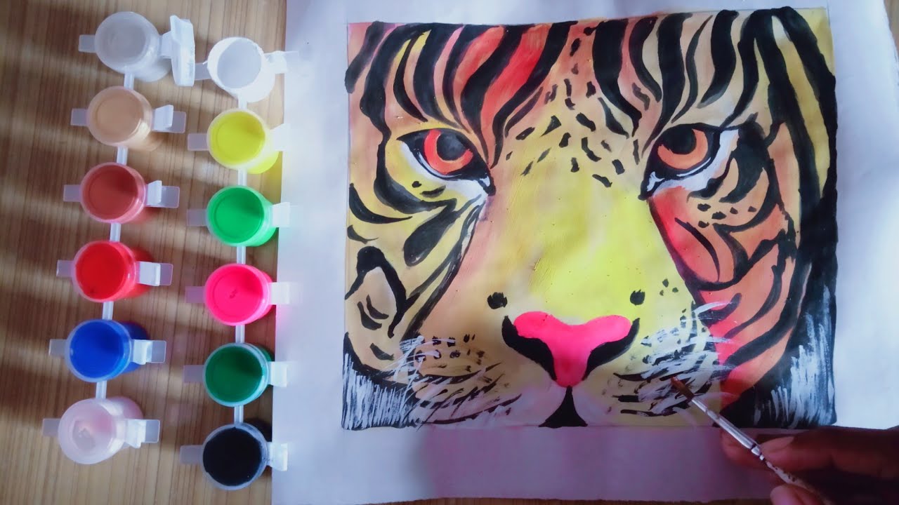 How to paint: TIGER PORTRAIT with watercolor paint 🐅 /watercolor ...