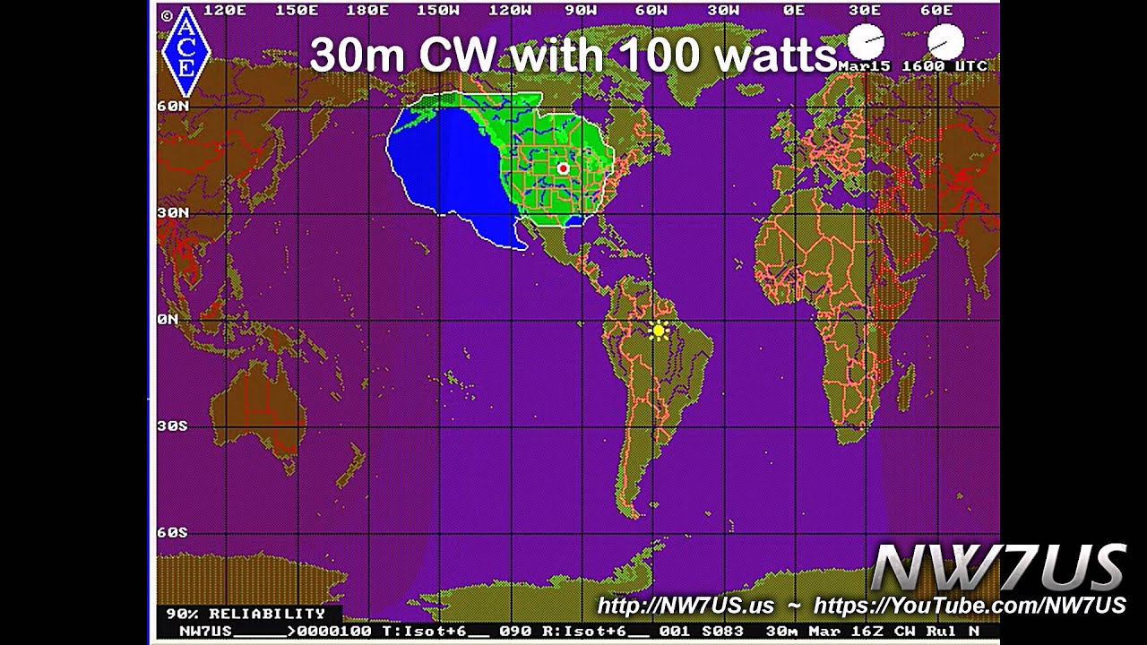 30m Shortwave CW Area Coverage March 2014 ACE HF Pro Propagation ...