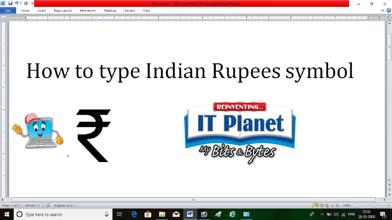 How to type Indian Rupees symbol // भारतीय रुपये का चिन्ह कैसे लगाये ...