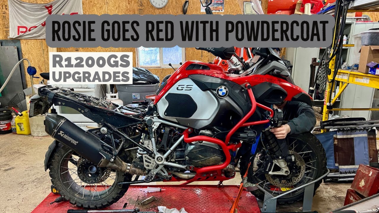 Rosie Red goes RED - BMW R1200GS Adventure Winter Upgrades - YouTube