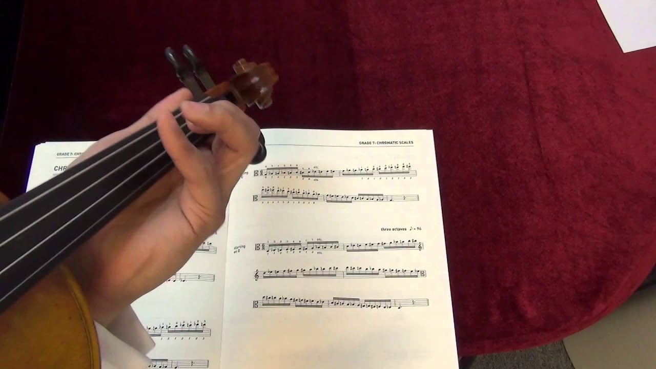 ABRSM Viola Grade 7 scales and arpeggios - Chromatic scale starting on ...