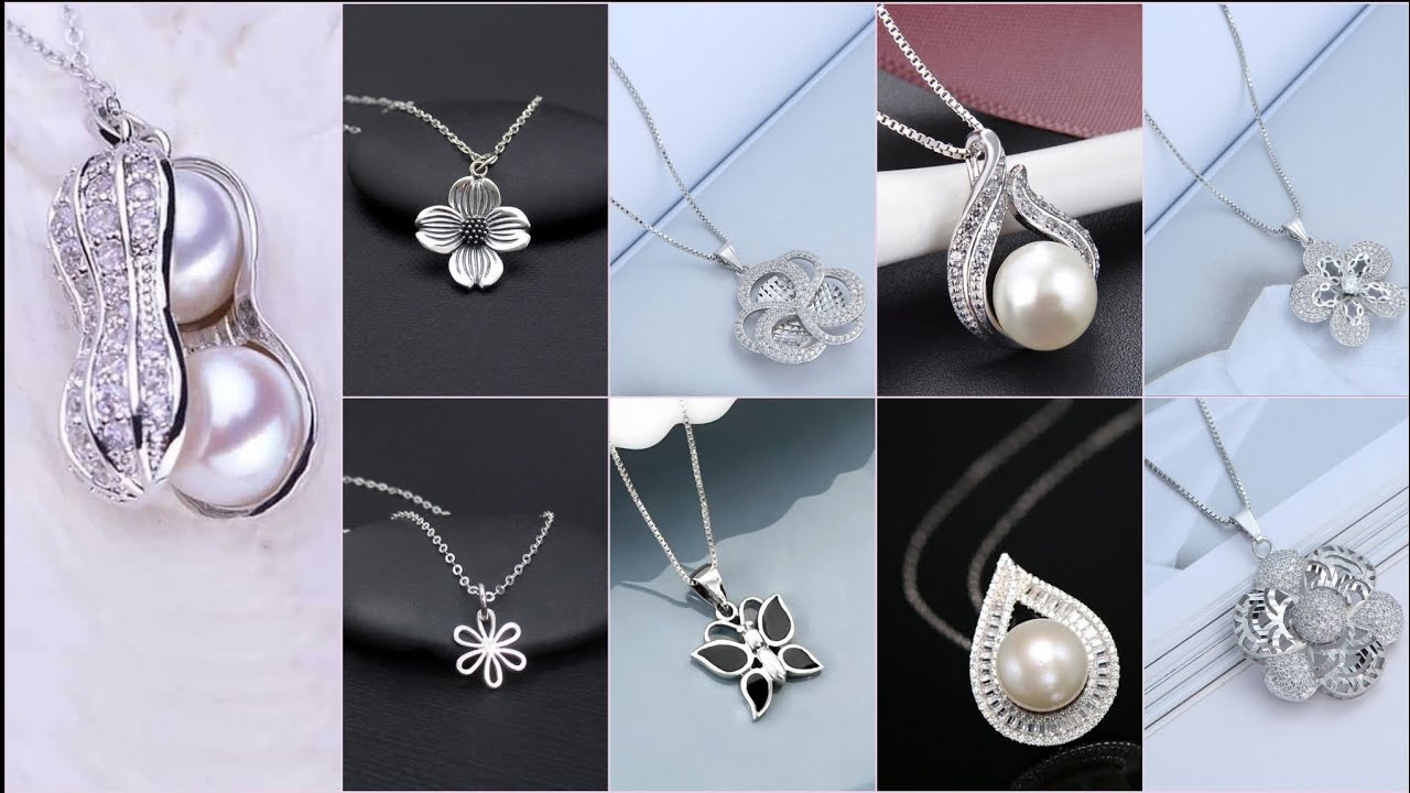smart and trendy silver pendant/necklace design ideas for girls - YouTube