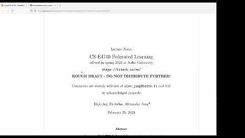 CS-E4740 Federated Learning (Spring 23) - YouTube