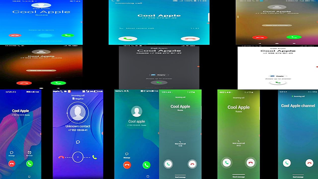 12 phones / Various incoming calls / screen call recordings - YouTube