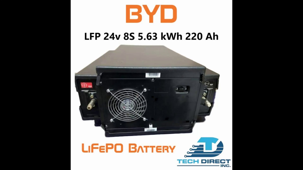 BYD Lithium Ion LiFePO4 LFP 24 volts 5.63 kwh 220 Ah Battery Pack EV ...