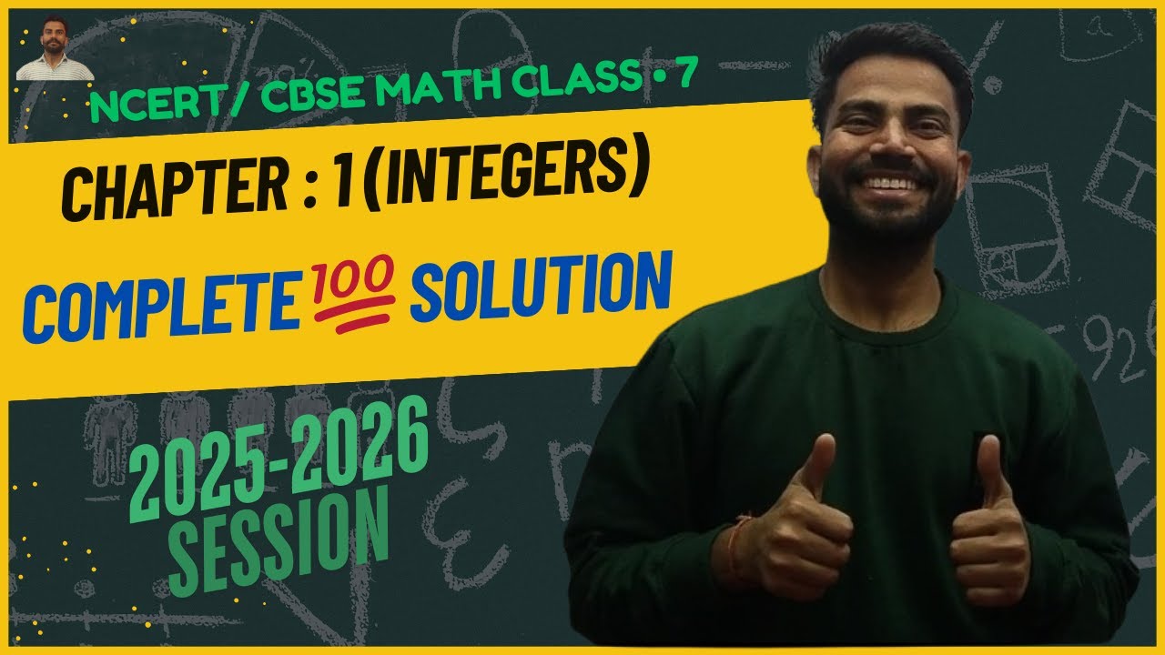 Math Class •7 Chapter:1 (Integers) Complete 💯 Solution || #NCERT #CBSE #maths - YouTube