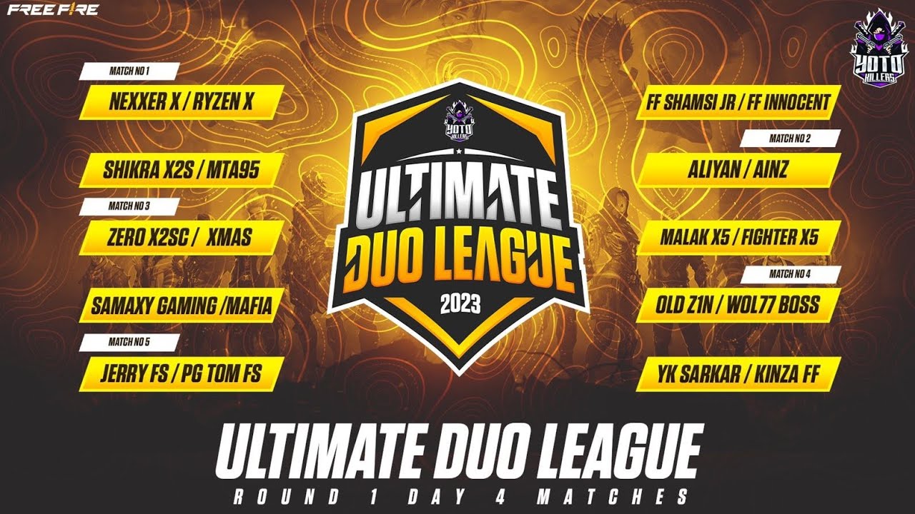ULTIMATE DUO LEAGUE SEASON 1 DAY 4 MATCHES @yotokillersgaming8937 - YouTube
