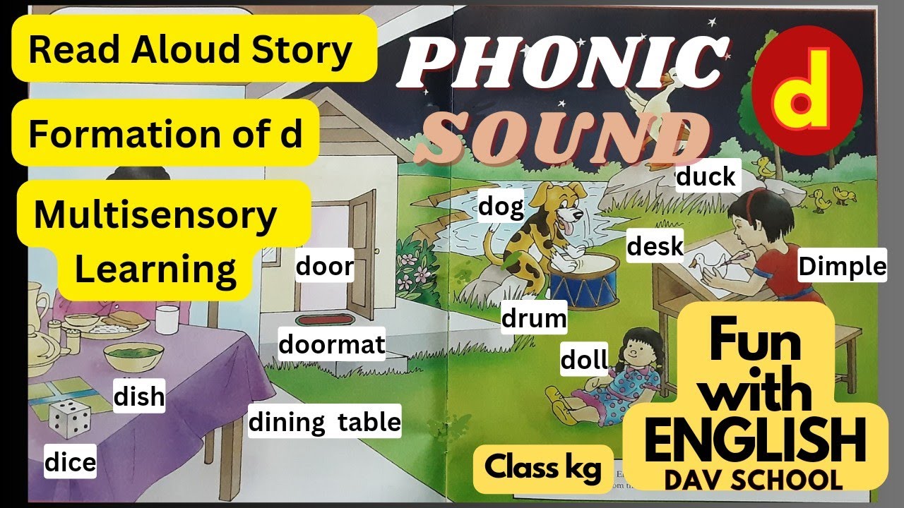 'd' ( ड ) sound story | fun with english | abcd कैसे लिखे| class lkg ...
