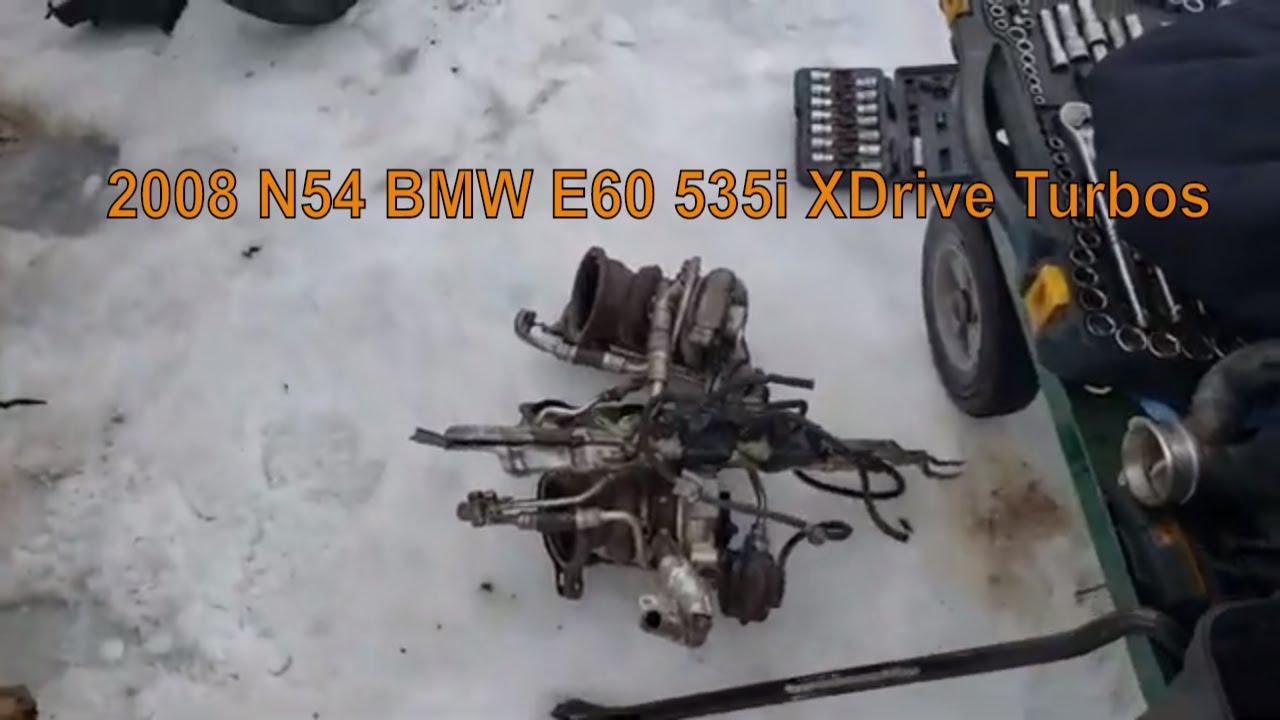 BMW N54 E60 535i xdrive turbos from a junkyard removal DIY ...