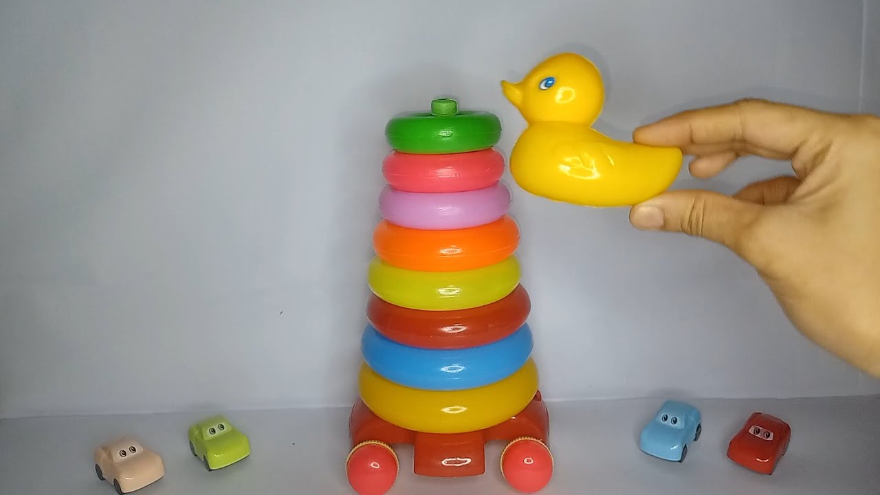 Learn Colors with Color Stack Rings | video for toddlers | Educational ...