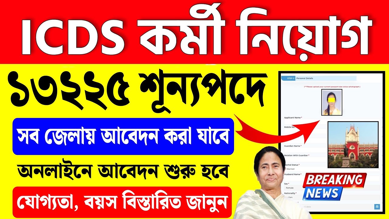 Icds Online Apply 2024 | Icds Recruitment 2024 West Bengal | Icds Form ...
