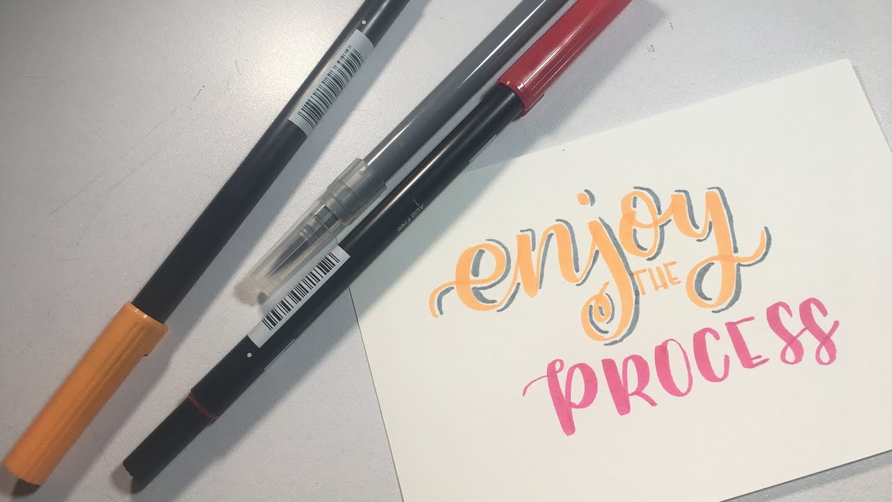 "Enjoy the Process" - Calligraphy with Tombow and Faber Castel - YouTube
