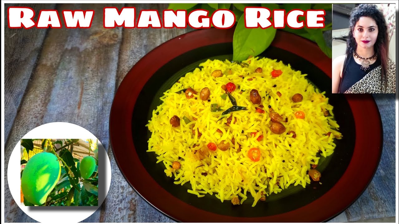 Raw mango rice/easy mango rice recipe /mango pulihora/kairi bhat - YouTube