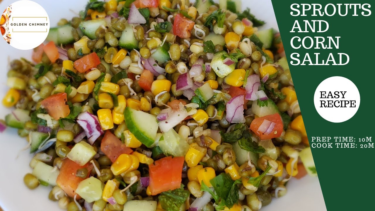 Sprouts and Corn Salad | sprout salad recipe | स्प्राउट्स सलाद | moong ...