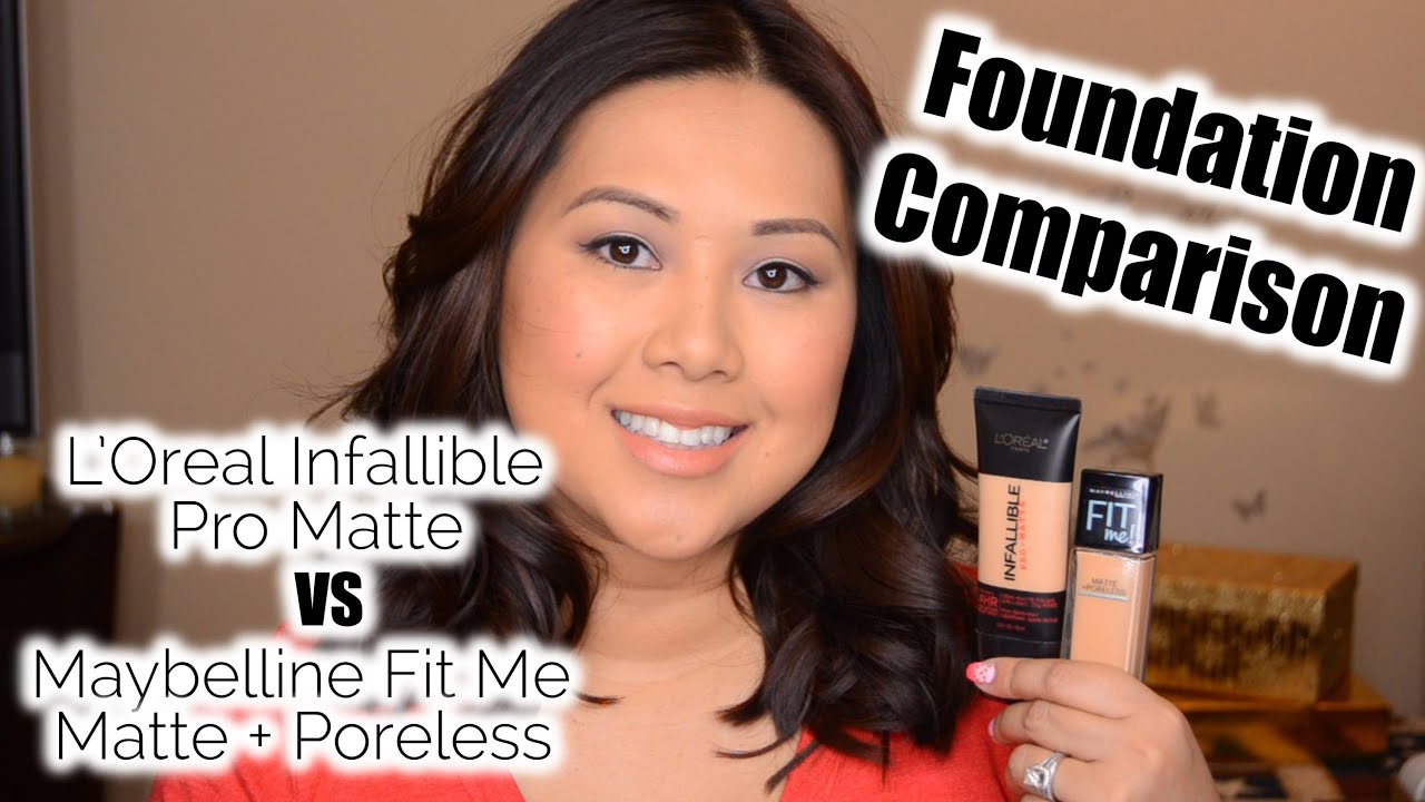 L'Oreal Infallible Pro-Matte vs Maybelline Fit Me Matte + Poreless ...