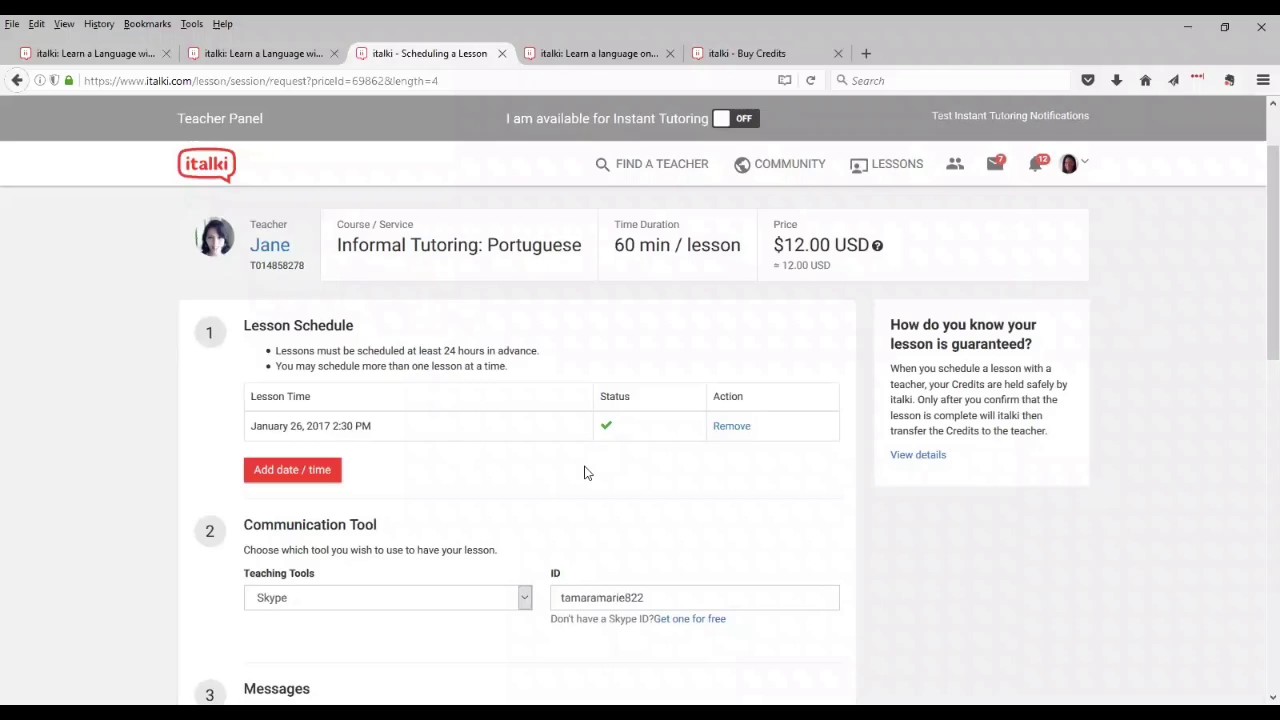 iTalki Tutorial 3: How to Schedule a Lesson on iTalki - YouTube