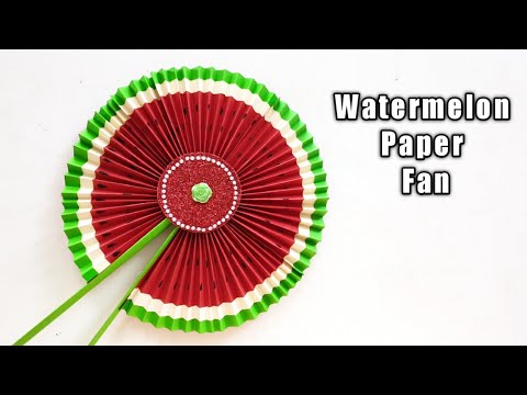Origami Paper Fan|Easy paper crafts|Watermelon Paper pop up Fan|Diy ...