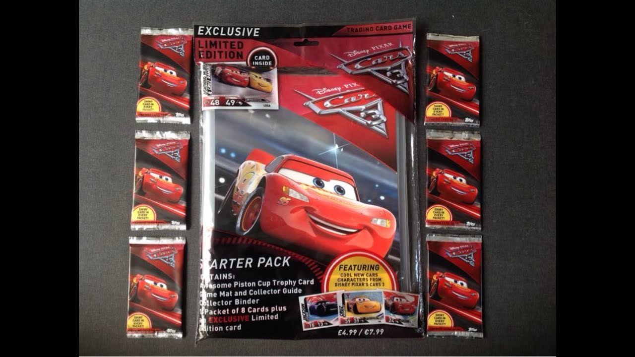 Topps Cars 3 Trading Cards Starter Album & Packs Opening | Disney Pixar ...