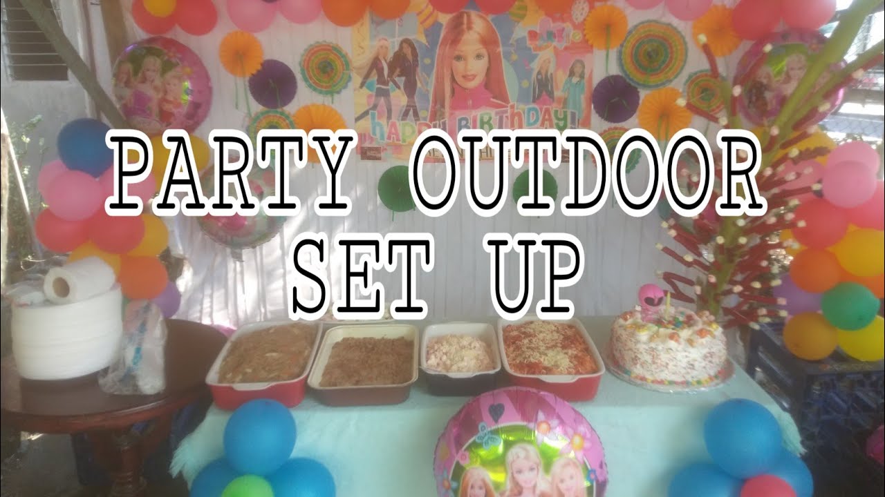SIMPLE BIRTHDAY PARTY Ideas OUTDOOR SETTING || for Girls simple Party ...