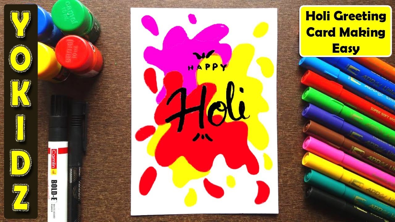 Holi Greeting Card Making Easy YouTube Holi Greeting Card Making Easy YouTube