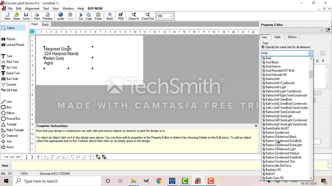 create label without database - YouTube