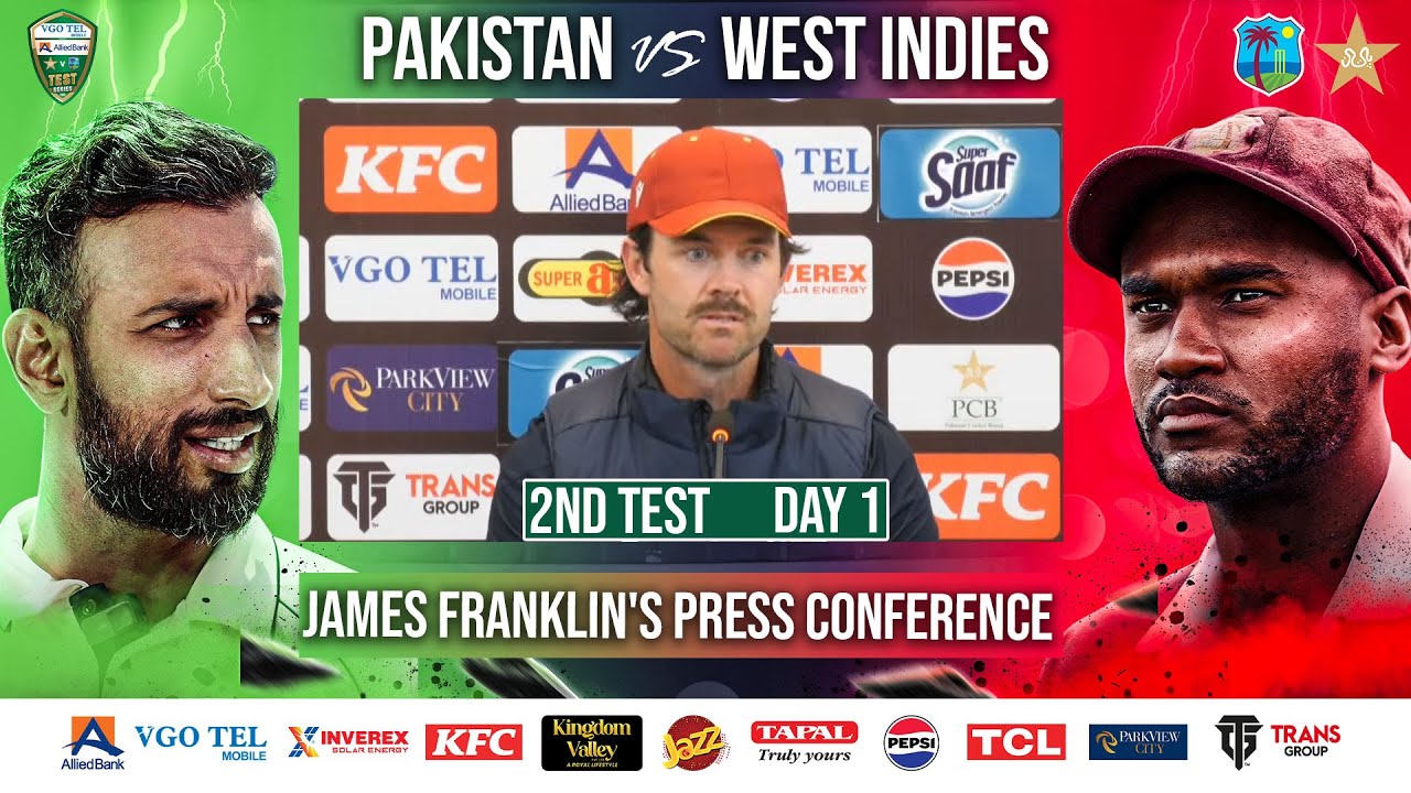 James Franklin's Press Conference | Pakistan vs West Indies | 2nd Test ...