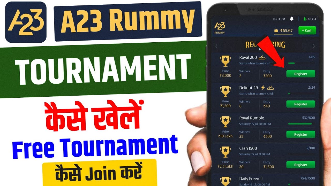 a23 rummy tournament kaise khele | a23 rummy me tournament kaise khele ...