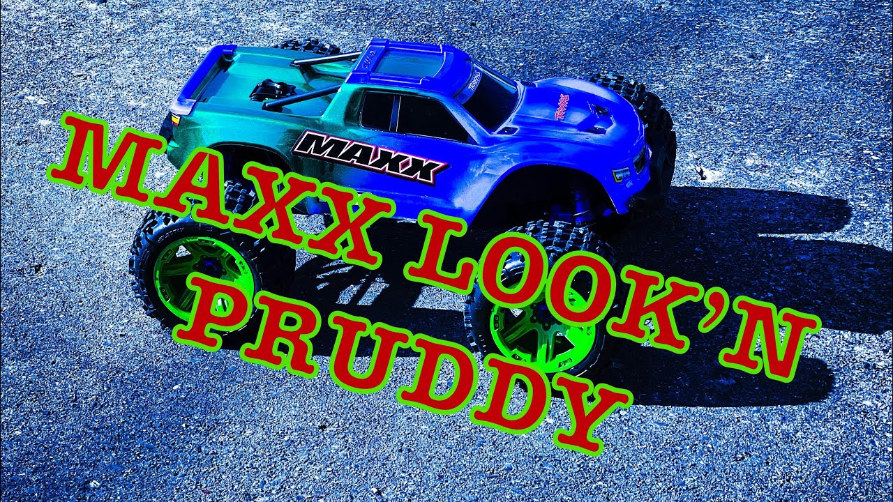 TRAXXAS MAXX TAMIYA METALLIC GREEN CANDY BLUE MAX 8 BACKFLIP LPS SLEDGE ...