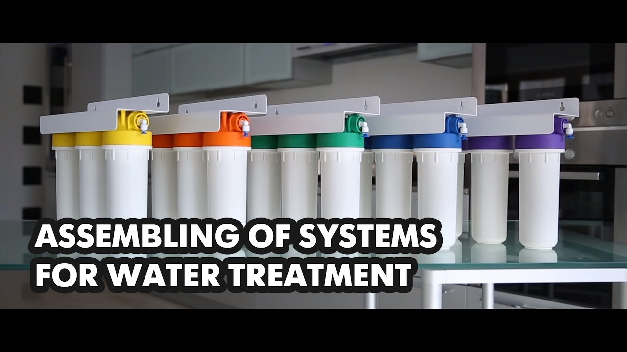 3-stage water purification system. Assembling of systems for water ...