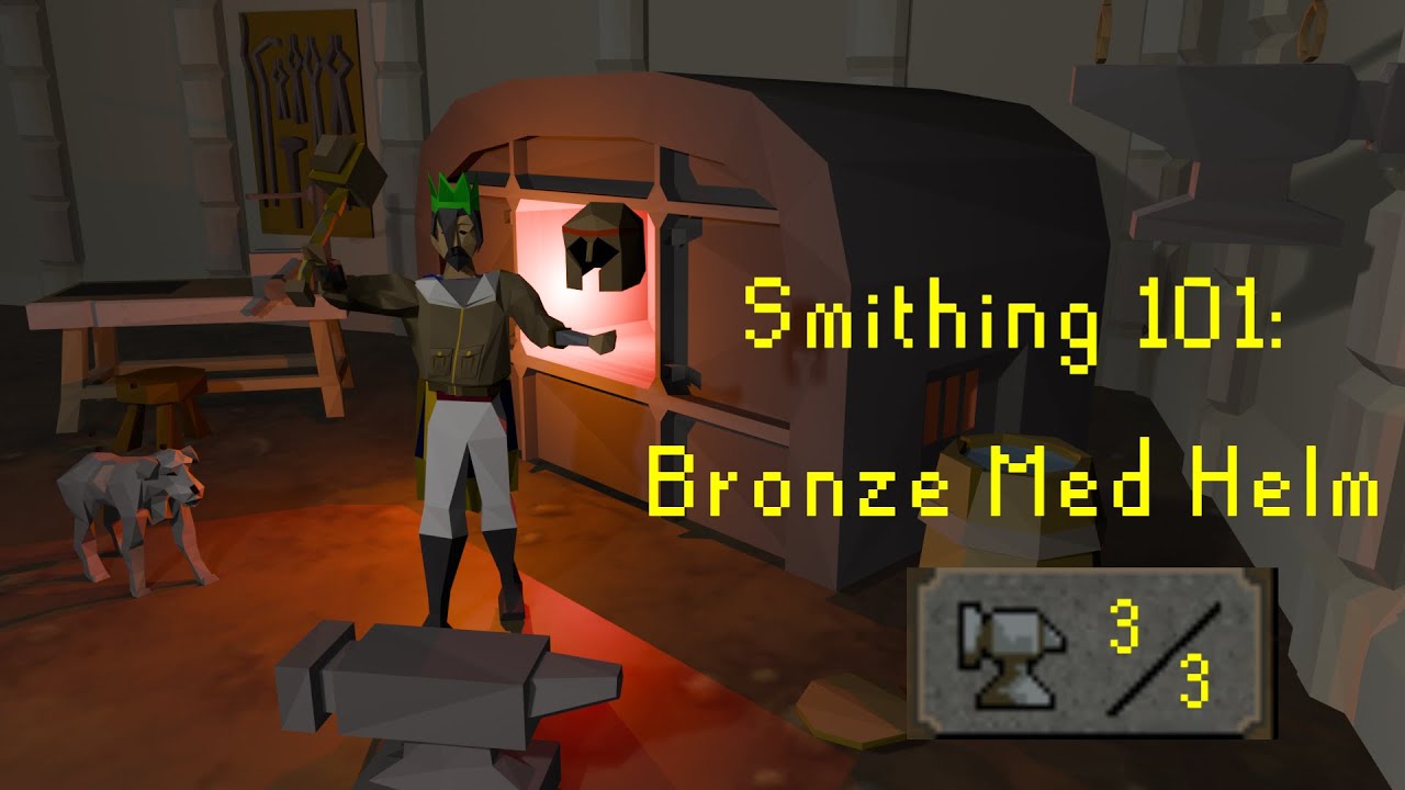 OSRS - How to Smith a Bronze Med Helm! - YouTube