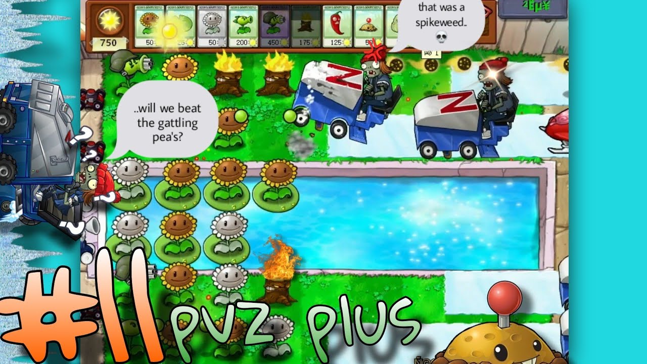 #11 Pvz Plus Zomboni Blitz Versus Gattling Pea Army #pvzmod - YouTube