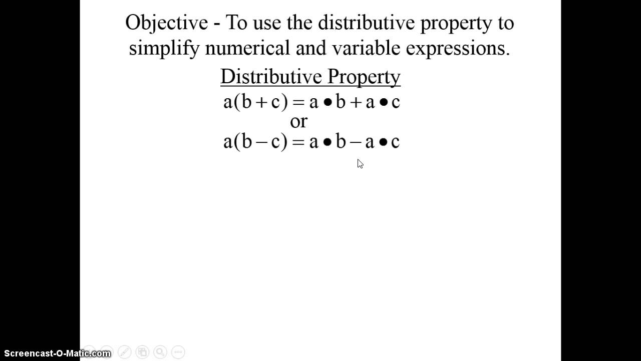 Distributive Property Notes - YouTube