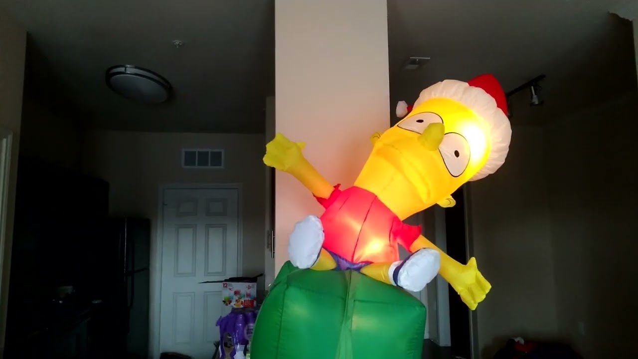 Gemmy Airblown Inflatable Christmas Bart Simpson On Presents (The ...