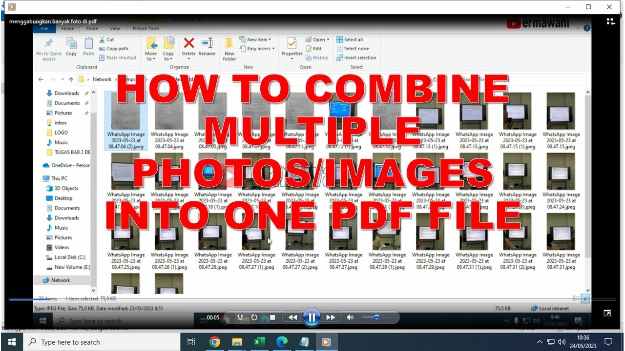 how to combine multiple photos/images into one pdf file - YouTube