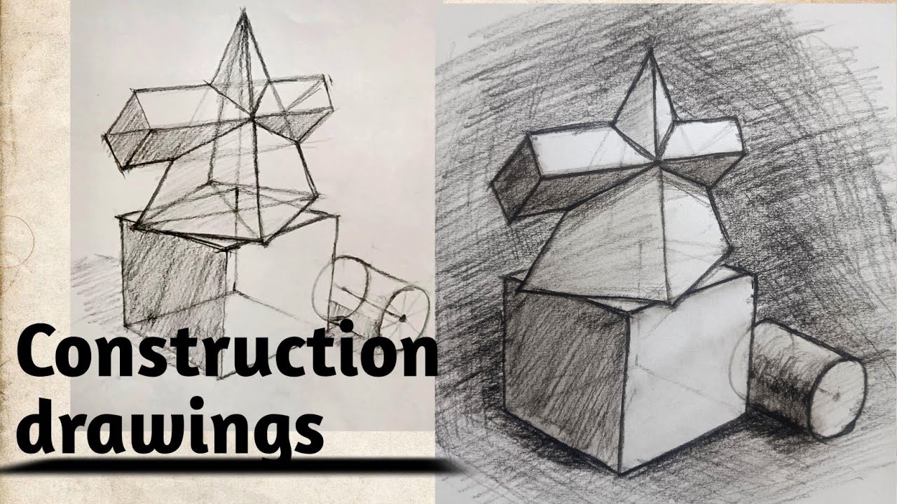 how to draw construction drawings | step by step draw - YouTube