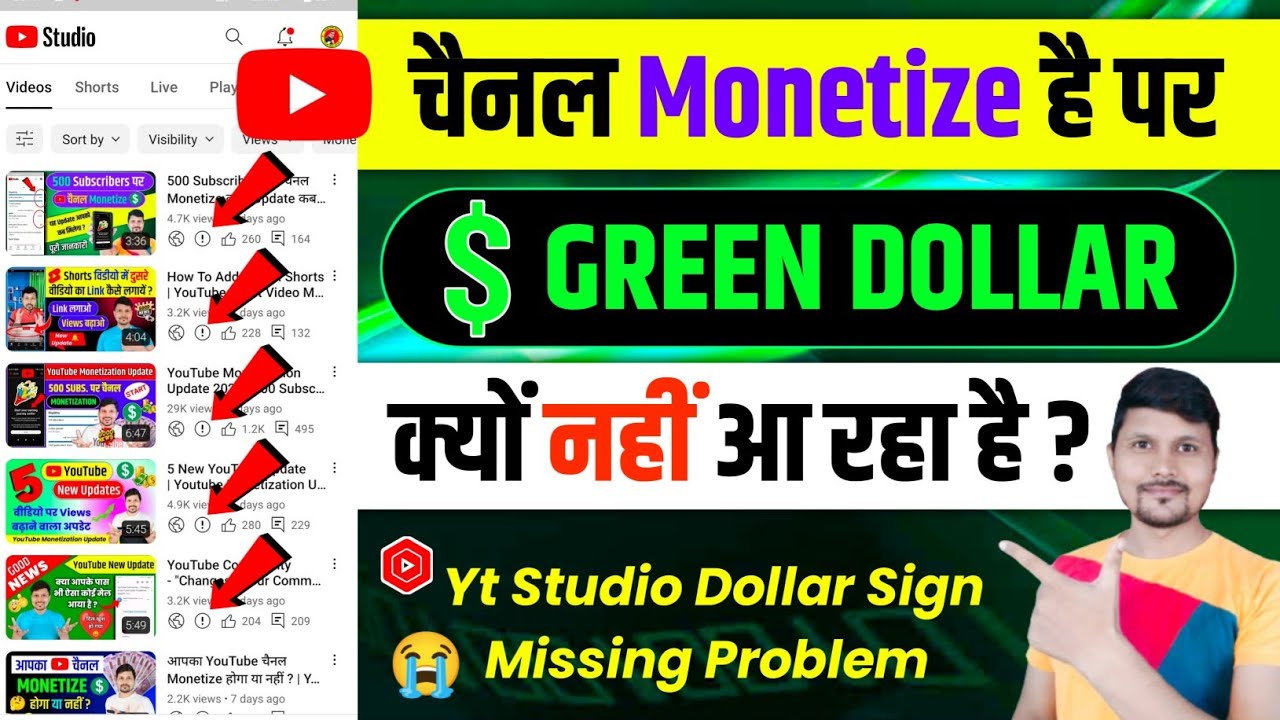 चैनल Monetize के बाद Green Dollar क्यों नहीं दिखाई दे रहा है? | Why ...