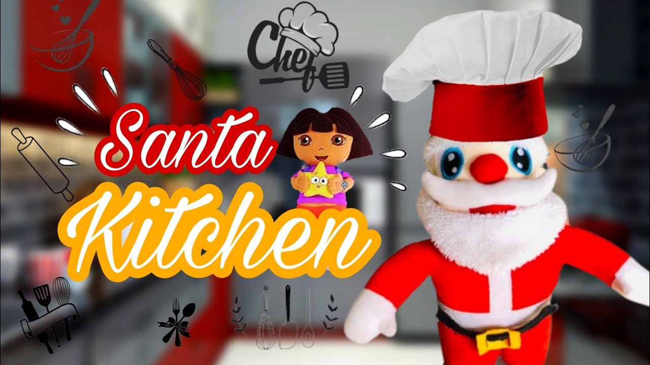 Santa opened a kitchen , Pretend play with Toys - YouTube