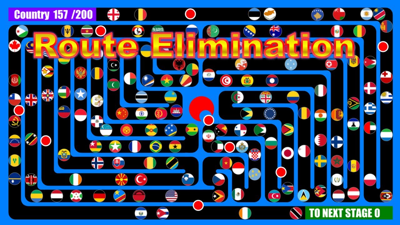 Route Elimination ~200 countries marble race #23~ in Algodoo | Marble ...