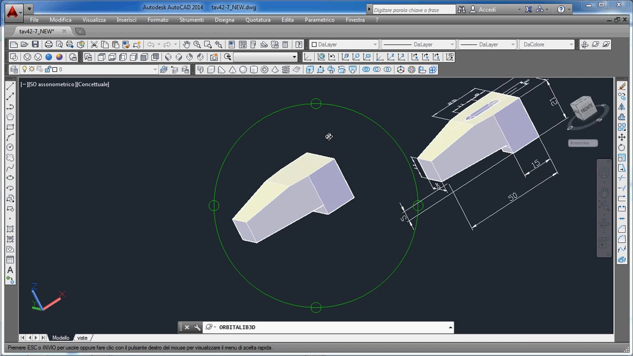Realizzazione modello autocad 3d 42 7 - YouTube