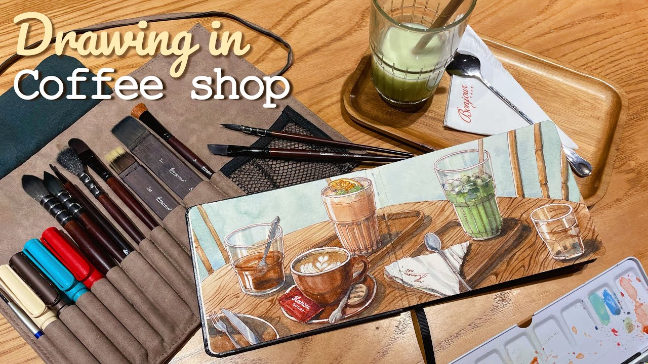 Draw at the Coffee shop #1 | Coffee Sketch - YouTube