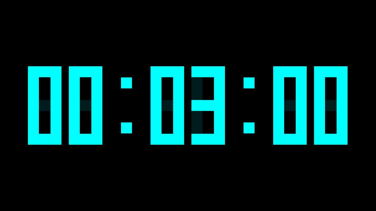 3 Minutes Countdown Timer with Alarm & Chapters - Digital Display ...