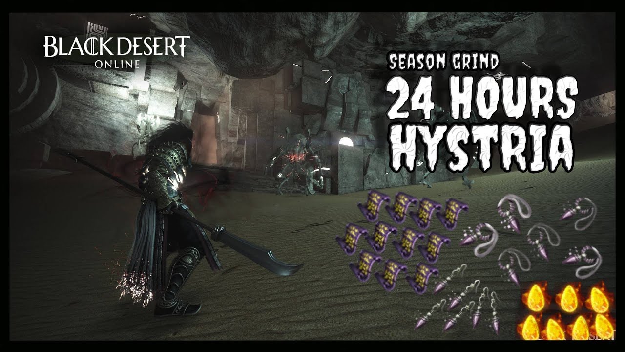 24 HOURS HYSTRIA RUINS SEASON GRIND || BLACK DESERT ONLINE 2023 ...